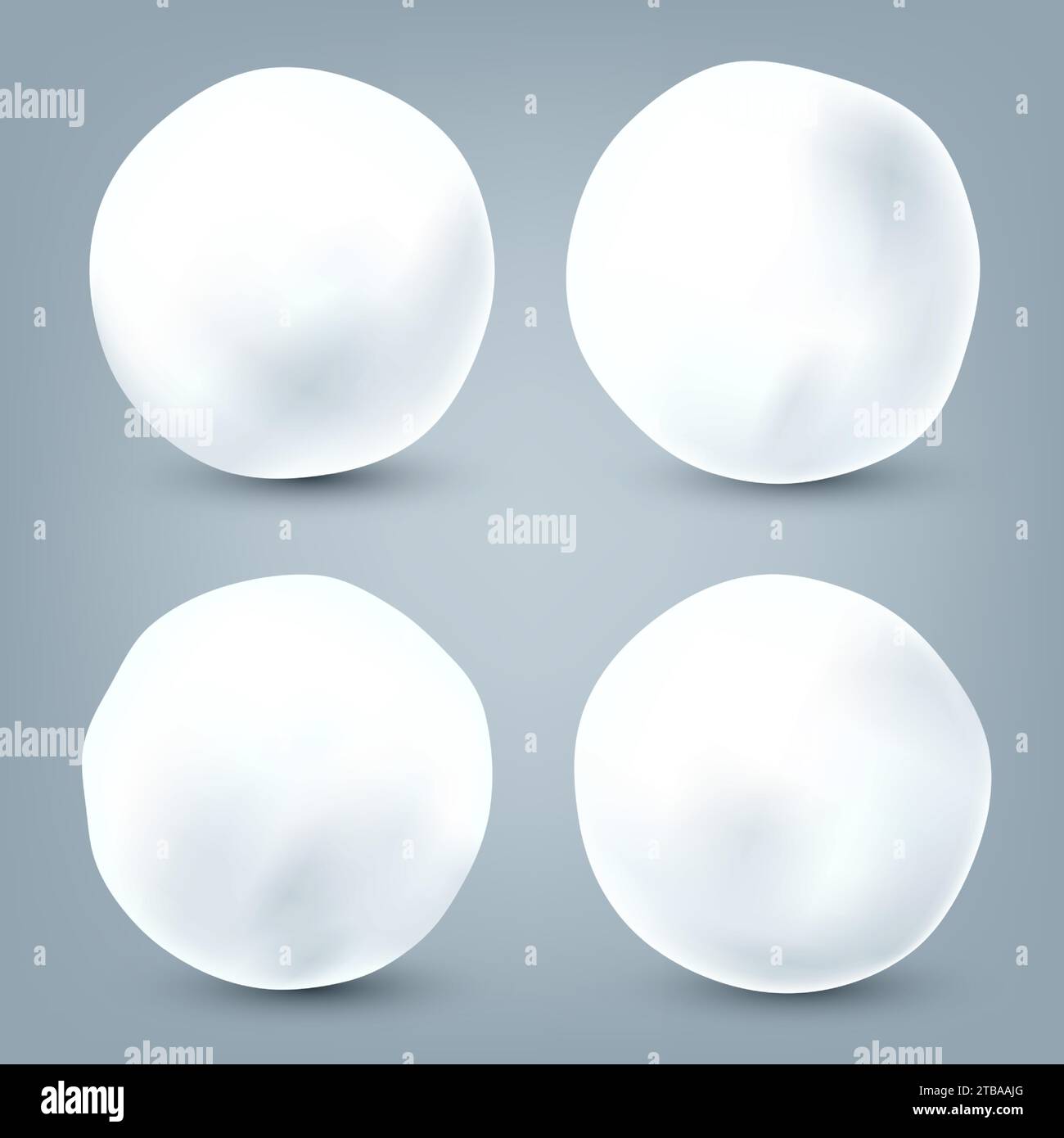 Realistic snowballs collection. Frozen ice ball, white snow. Winter ...