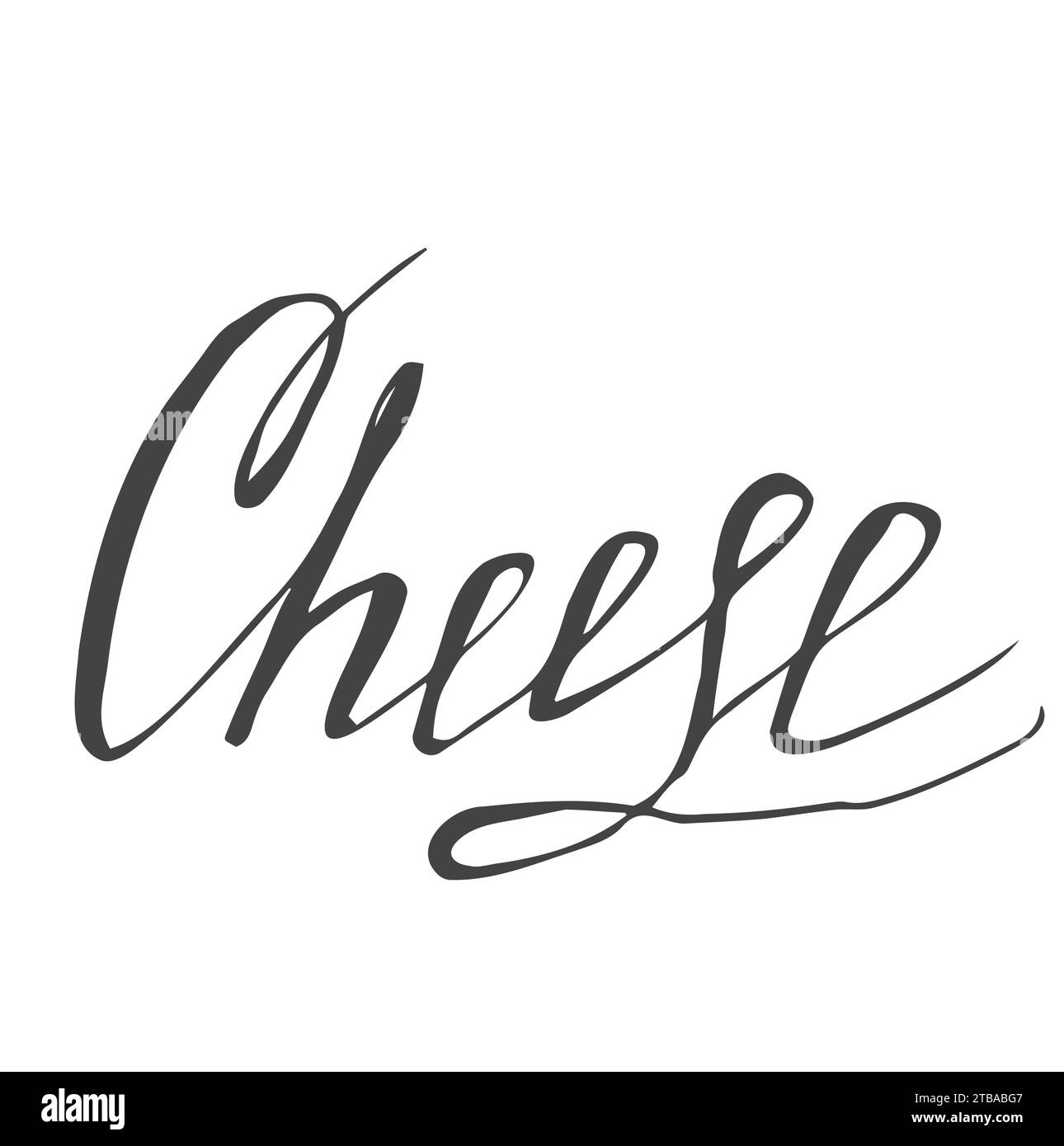 Hand drawn cheese with custom lettering, colorful draft sketch isolated ...
