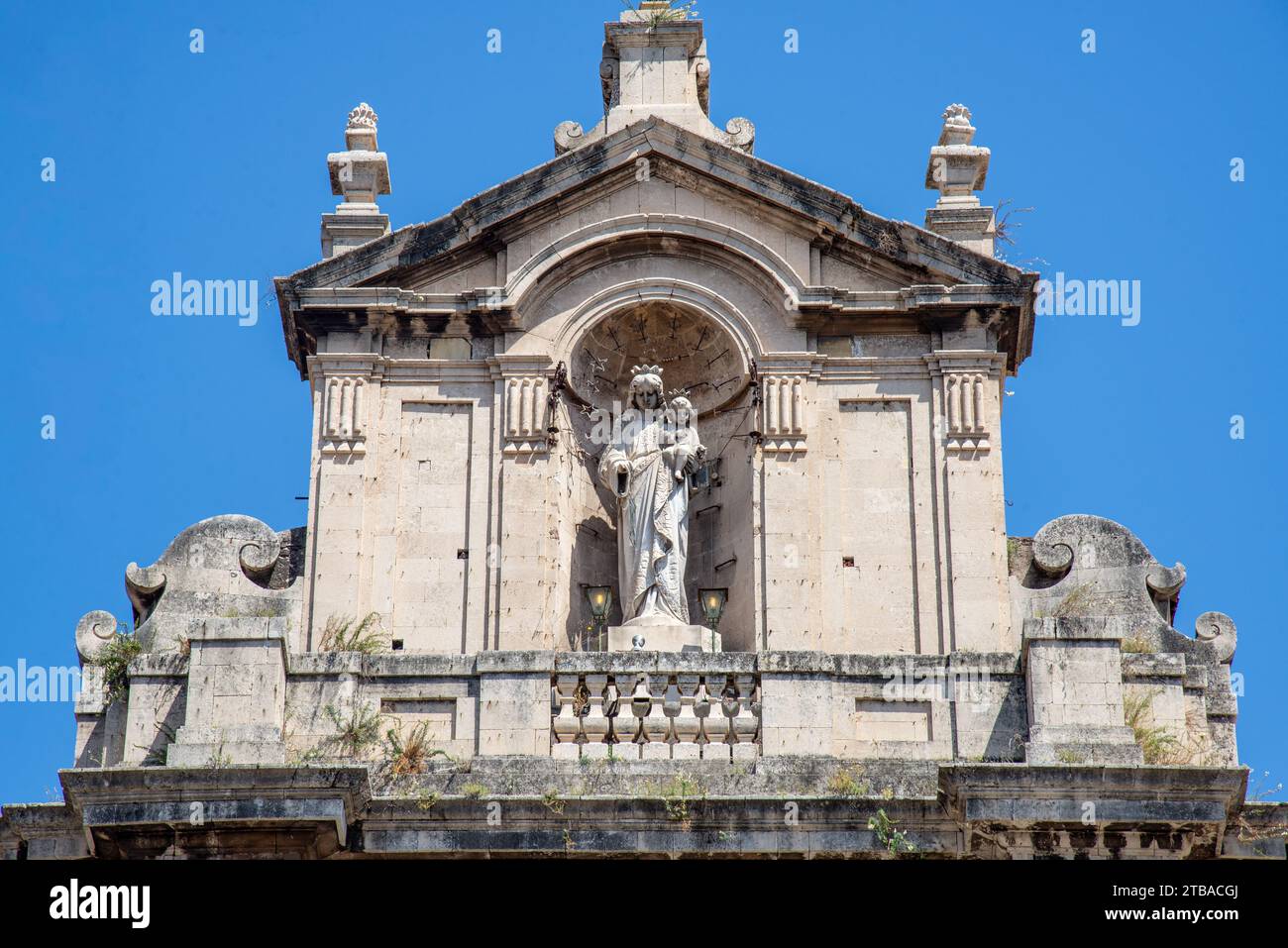 statue of Maria at Santuario del Carmine church in Catania, Sicily ...