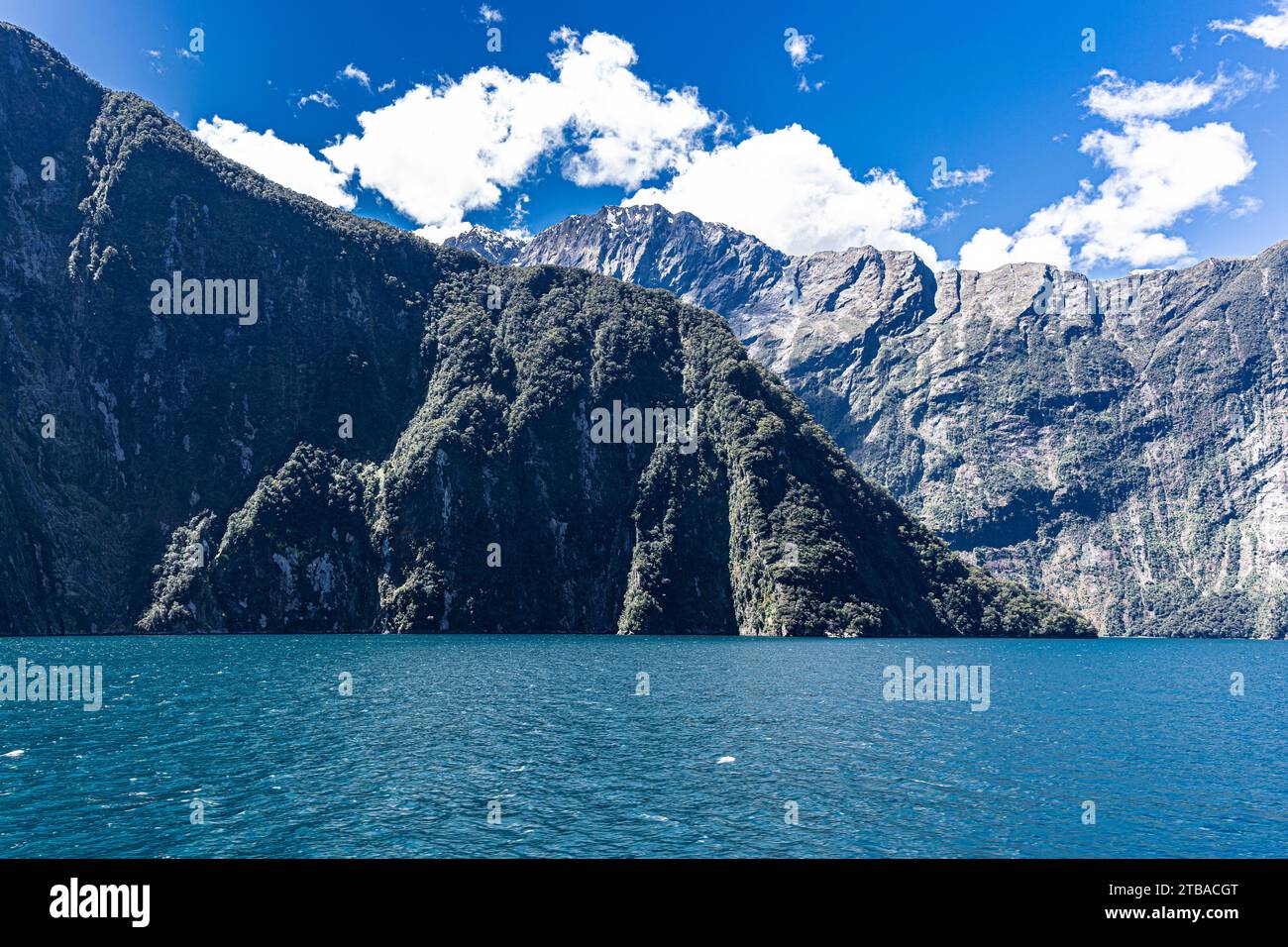 Views of Milford Sound while on a boat to the ocean Stock Photo - Alamy