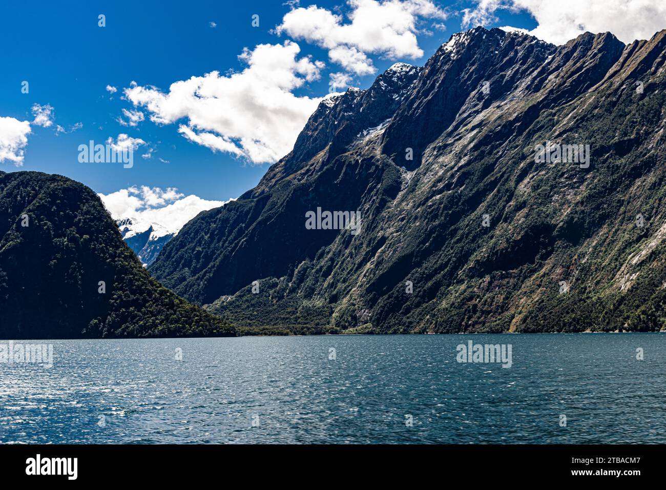 Views of Milford Sound while on a boat to the ocean Stock Photo - Alamy