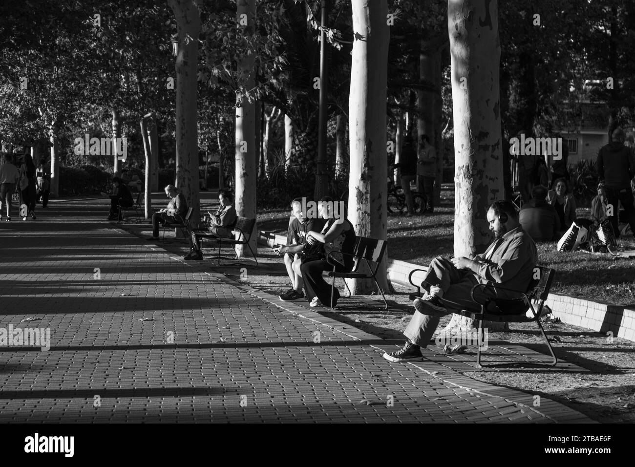 Madrid spain group people Black and White Stock Photos & Images - Alamy