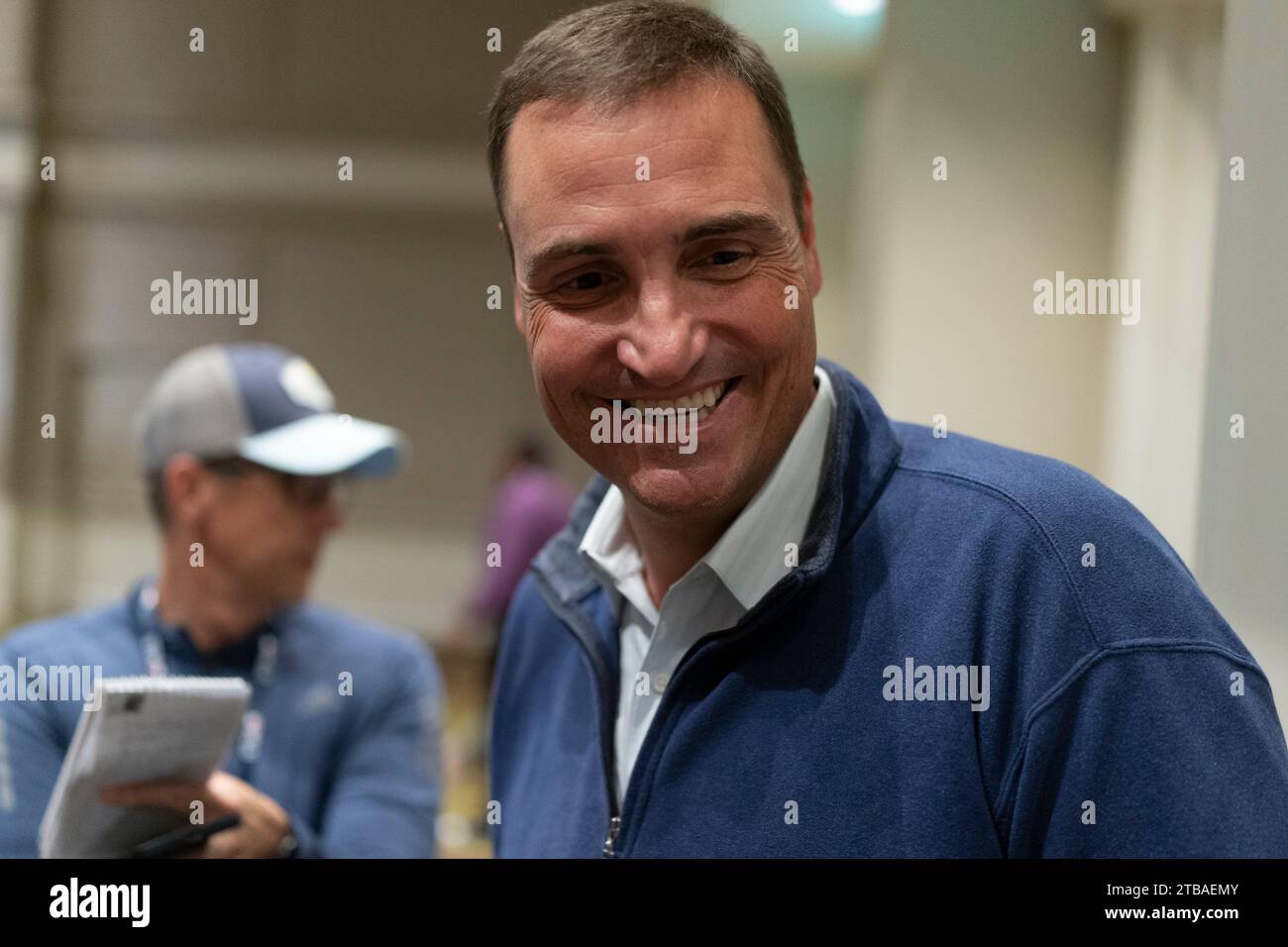Texas Rangers general manager Chris Young responds to questions during ...