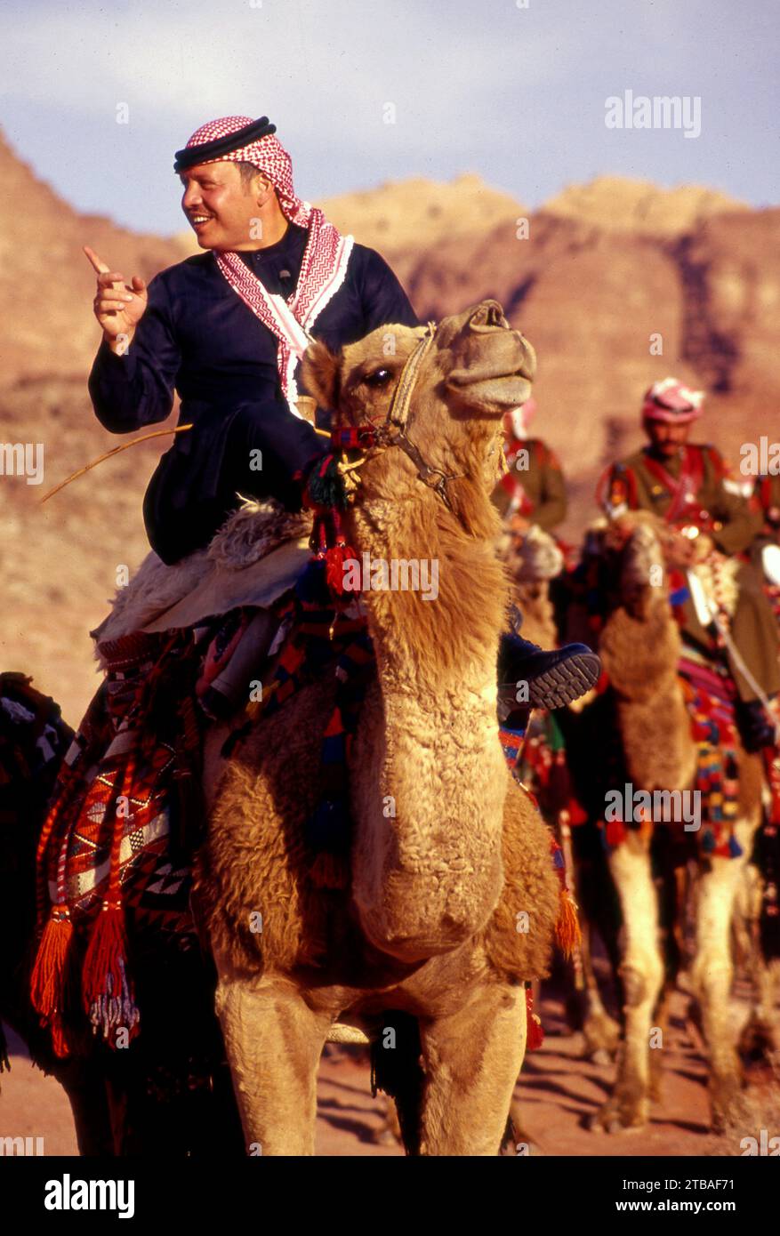 King Abdullah ll, Jordan, Wadi Rum, The Royal Tour, 2001 Stock Photo ...