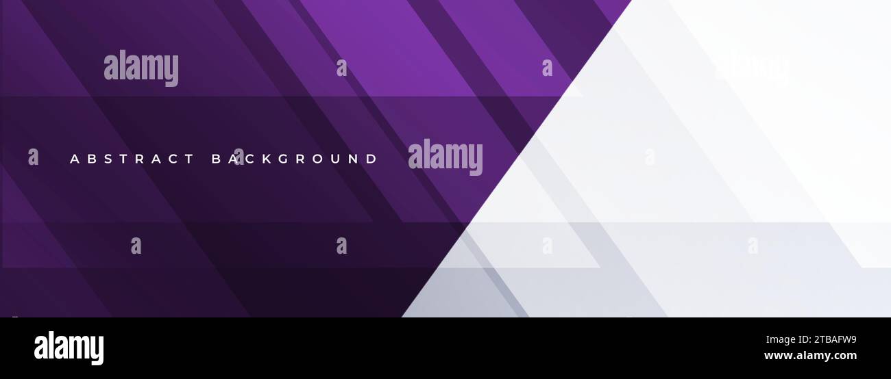 Purple and white modern abstract wide banner with geometric shapes ...