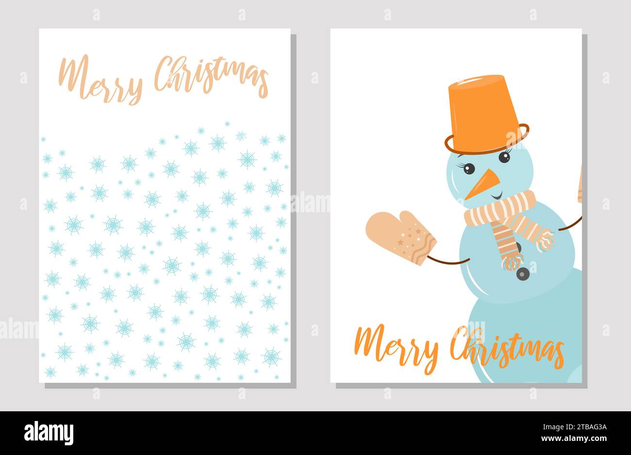 Cute funny snowman Holiday greeting Card template. Snowman with a scarf ...