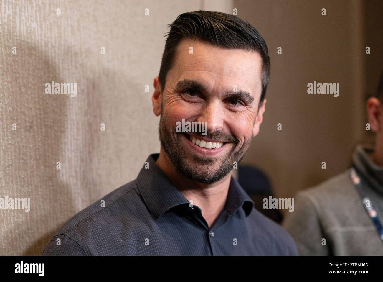 Los Angeles Dodgers general manager Brandon Gomes responds to questions ...