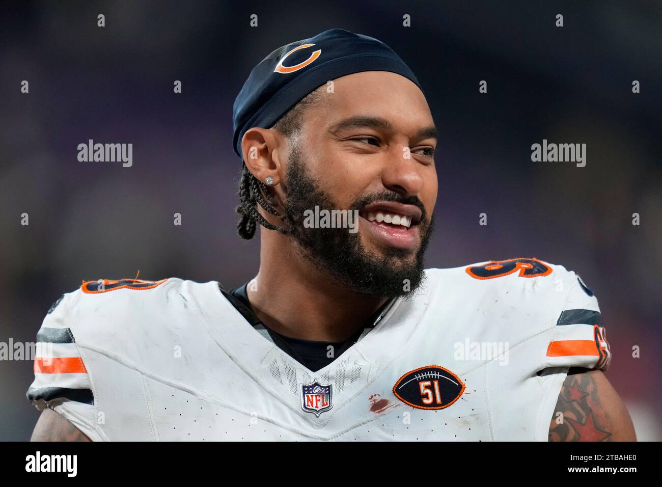 Chicago Bears defensive end Montez Sweat (98) walks off the field after ...