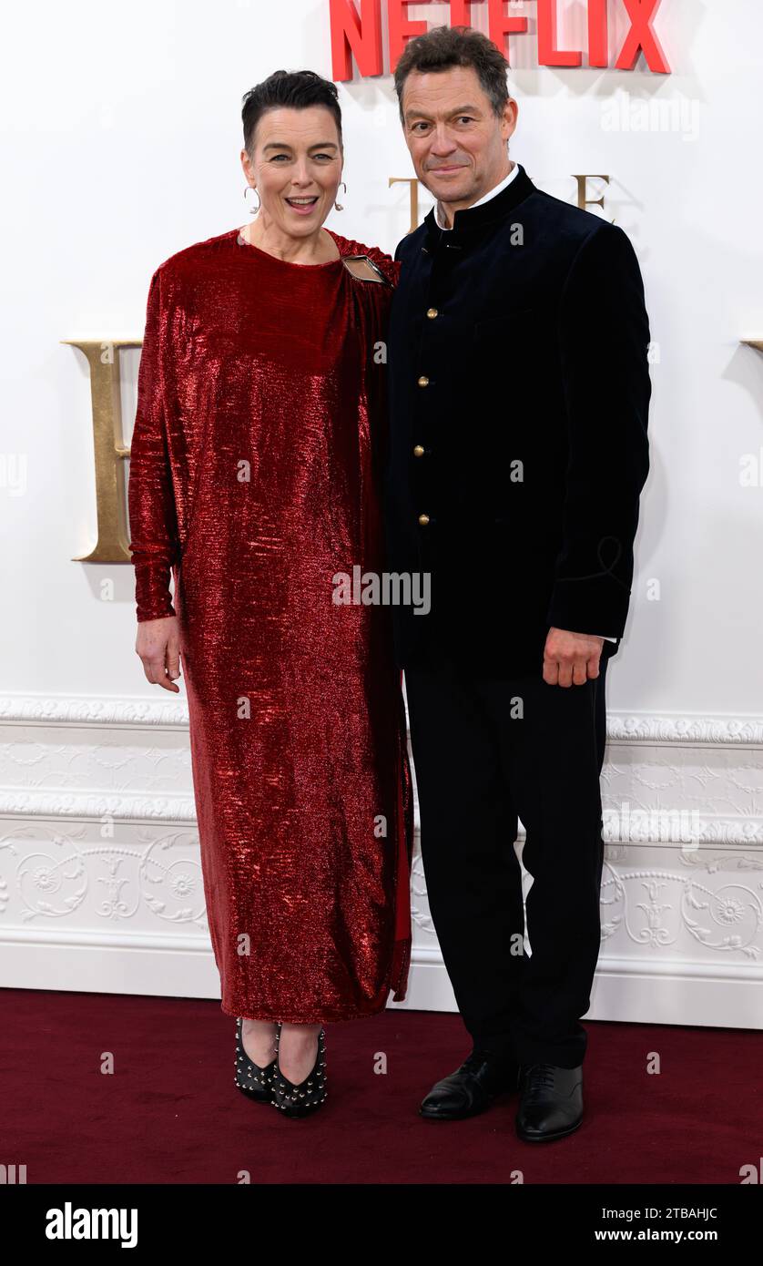 London, UK. December 5th, 2023. Olivia Williams and Dominic West ...