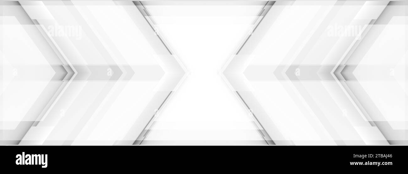 Abstract white and grey arrows futuristic technology background concept ...