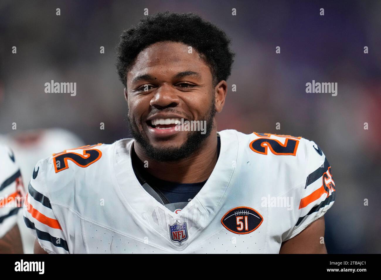 Chicago Bears safety Elijah Hicks (22) walks off the field after the 12 ...