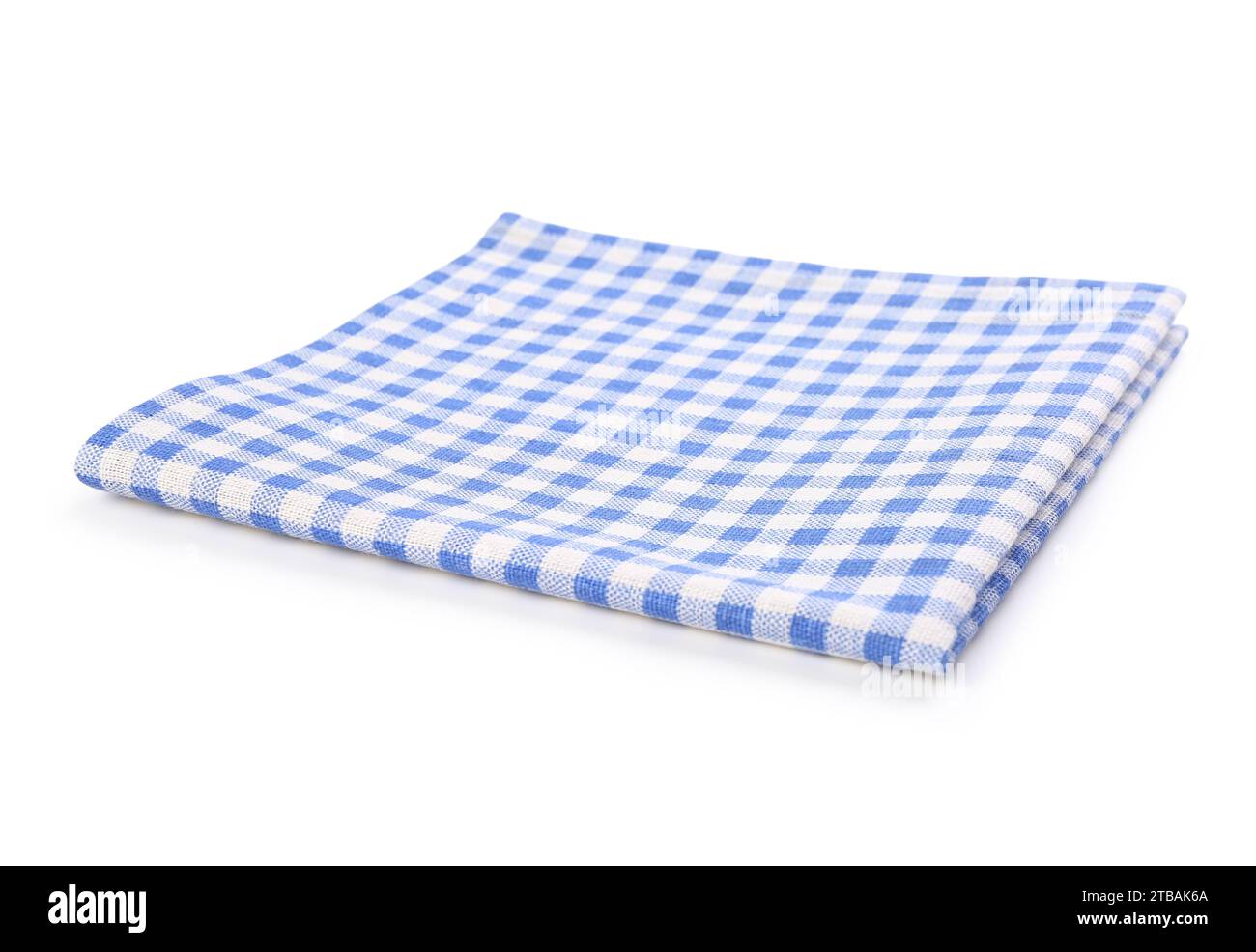 Folded checkered napkin on white background Stock Photo - Alamy