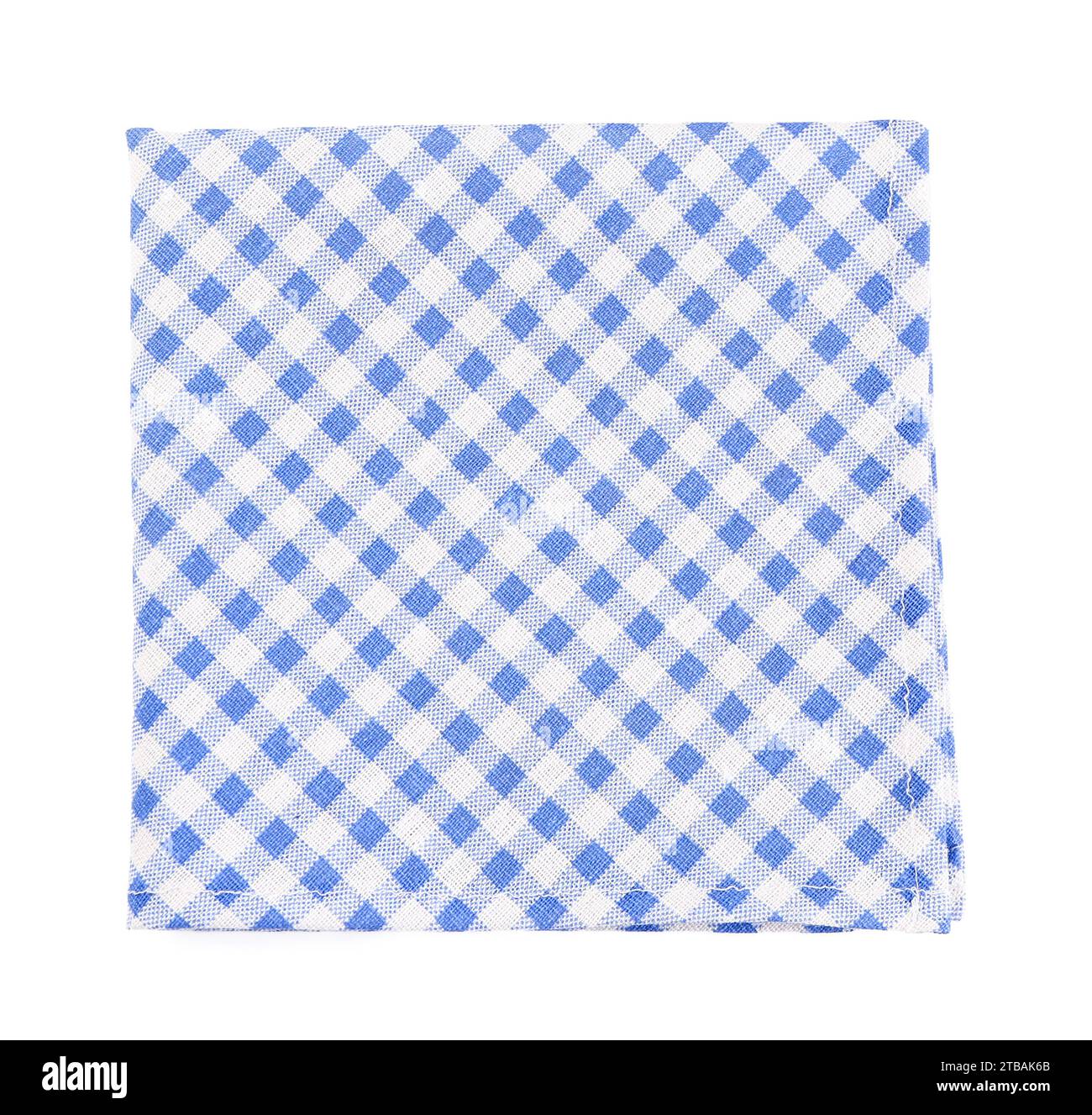 Folded checkered napkin on white background Stock Photo - Alamy