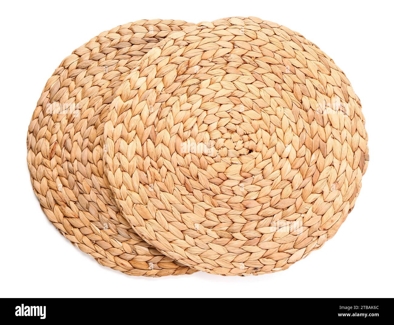 Wicker mats isolated on white background Stock Photo - Alamy