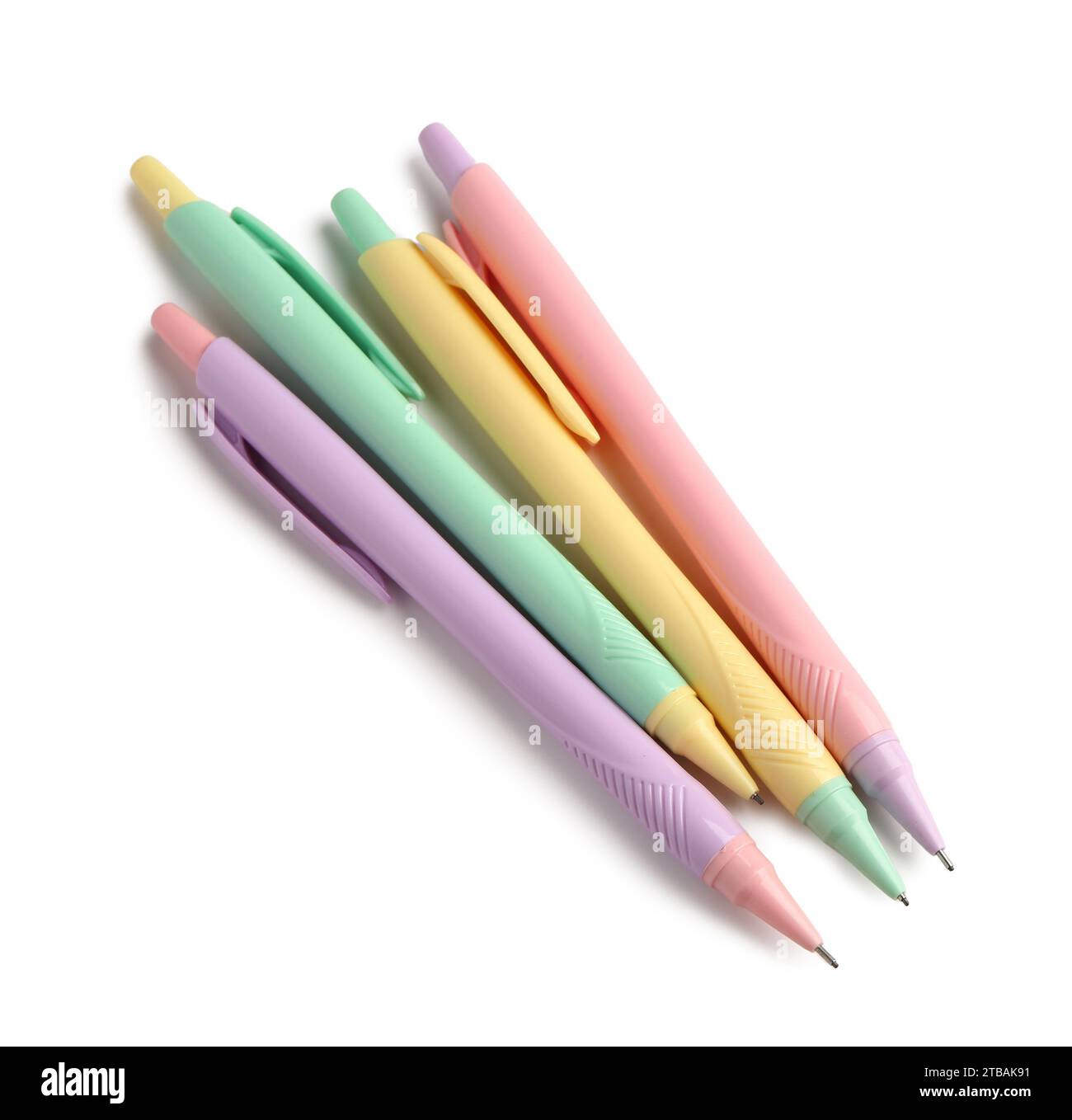 Colorful pens on white background Stock Photo - Alamy