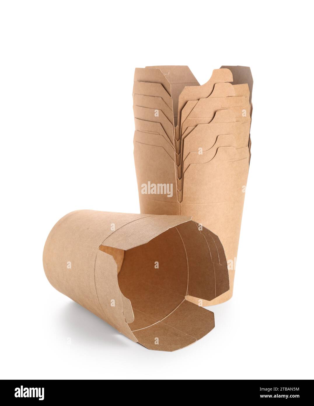 Takeaway paper boxes on white background Stock Photo - Alamy