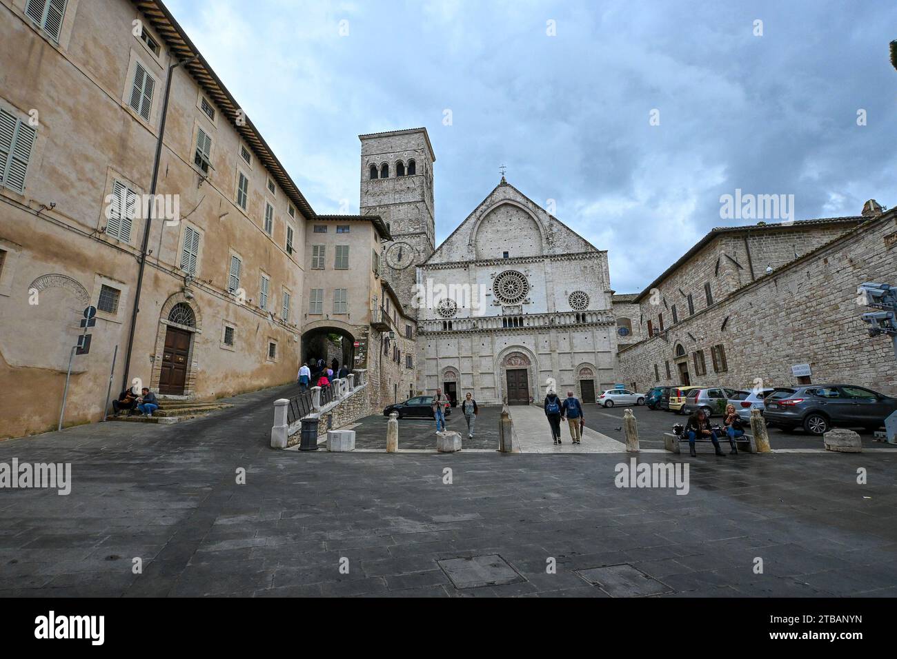 ASSISI, ITALY - OCTOBER 22: The front of the Cathedral of San Rufino ...