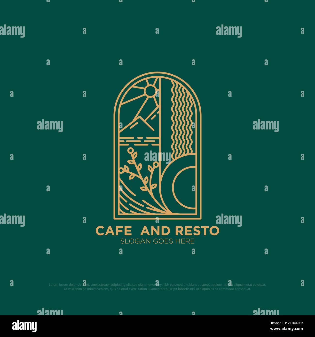 Geometric for cafe and restaurant logo design, outline food and ...