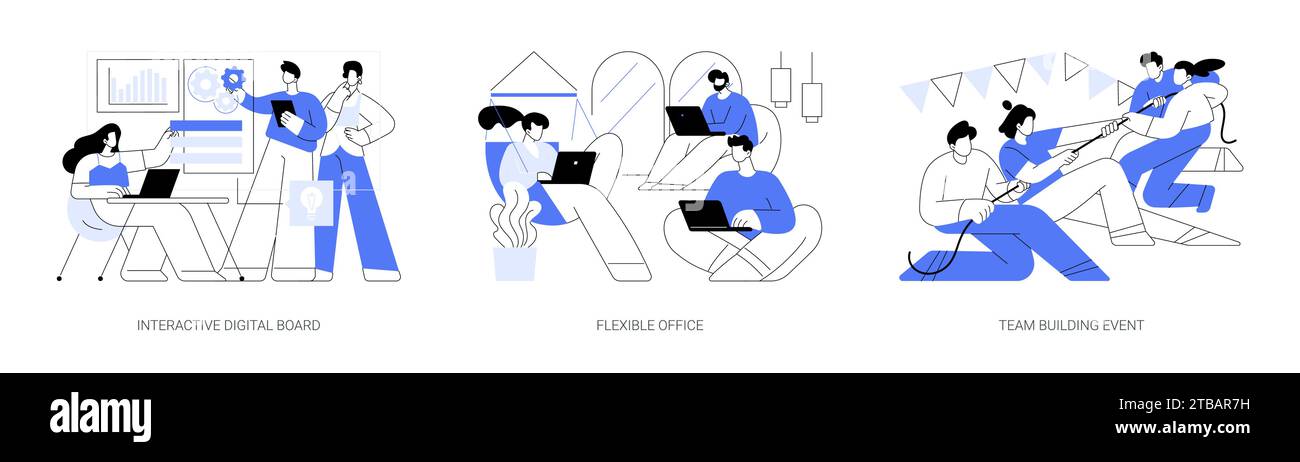 Teamwork and collaboration isolated cartoon vector illustrations se ...