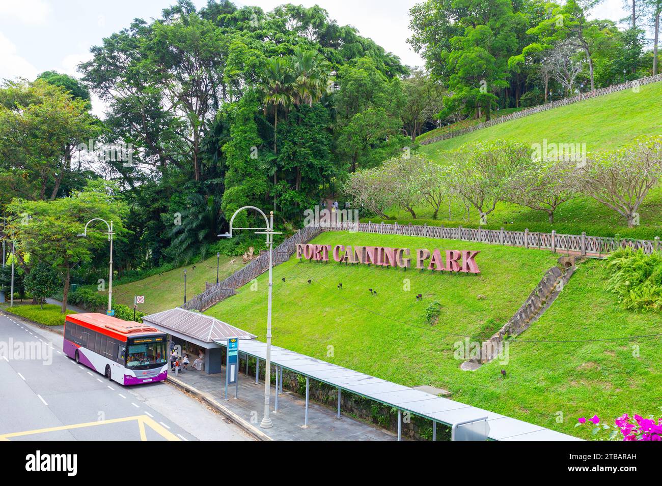 The entrance to Fort Canning Park in Singapore seen from River Valley ...