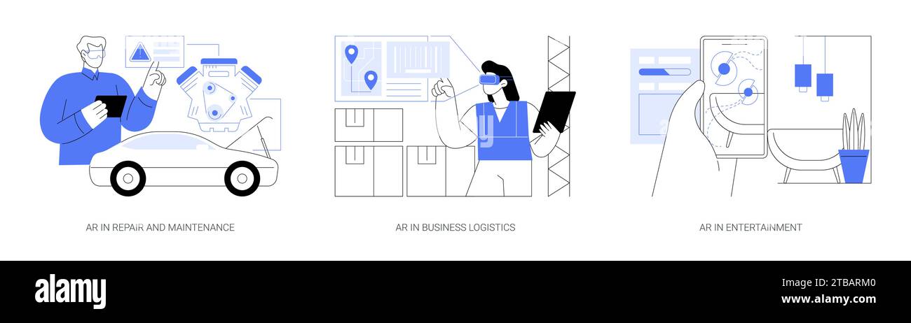 Augmented reality isolated cartoon vector illustrations se Stock Vector ...