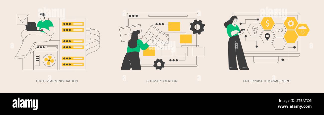 Computer systems abstract concept vector illustrations Stock Vector ...