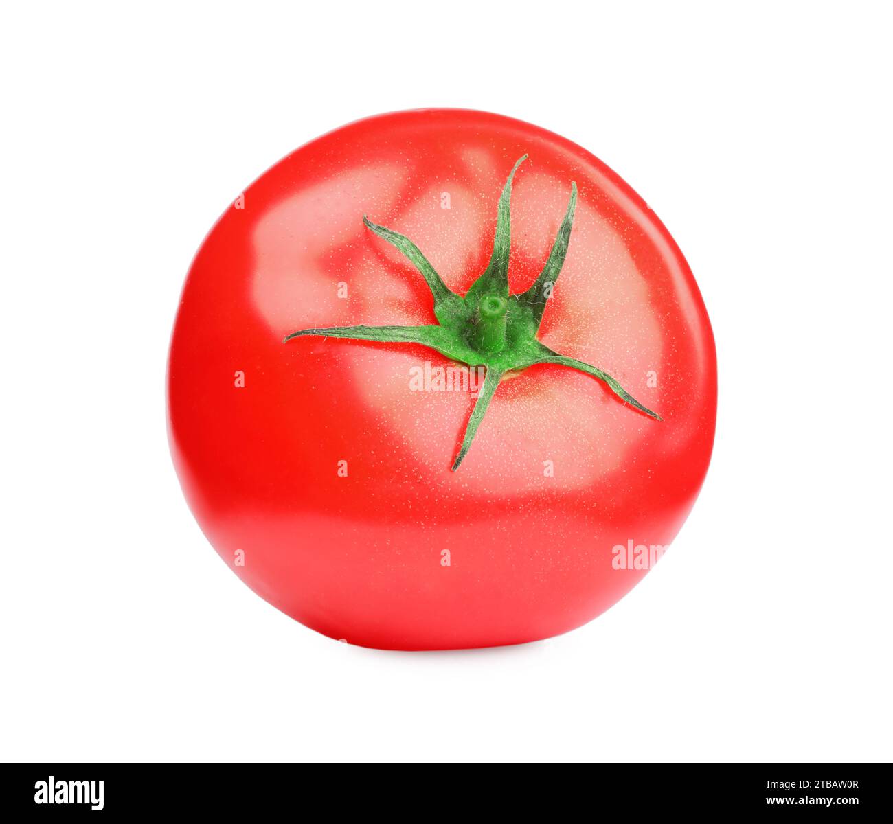 One red ripe tomato isolated on white Stock Photo - Alamy