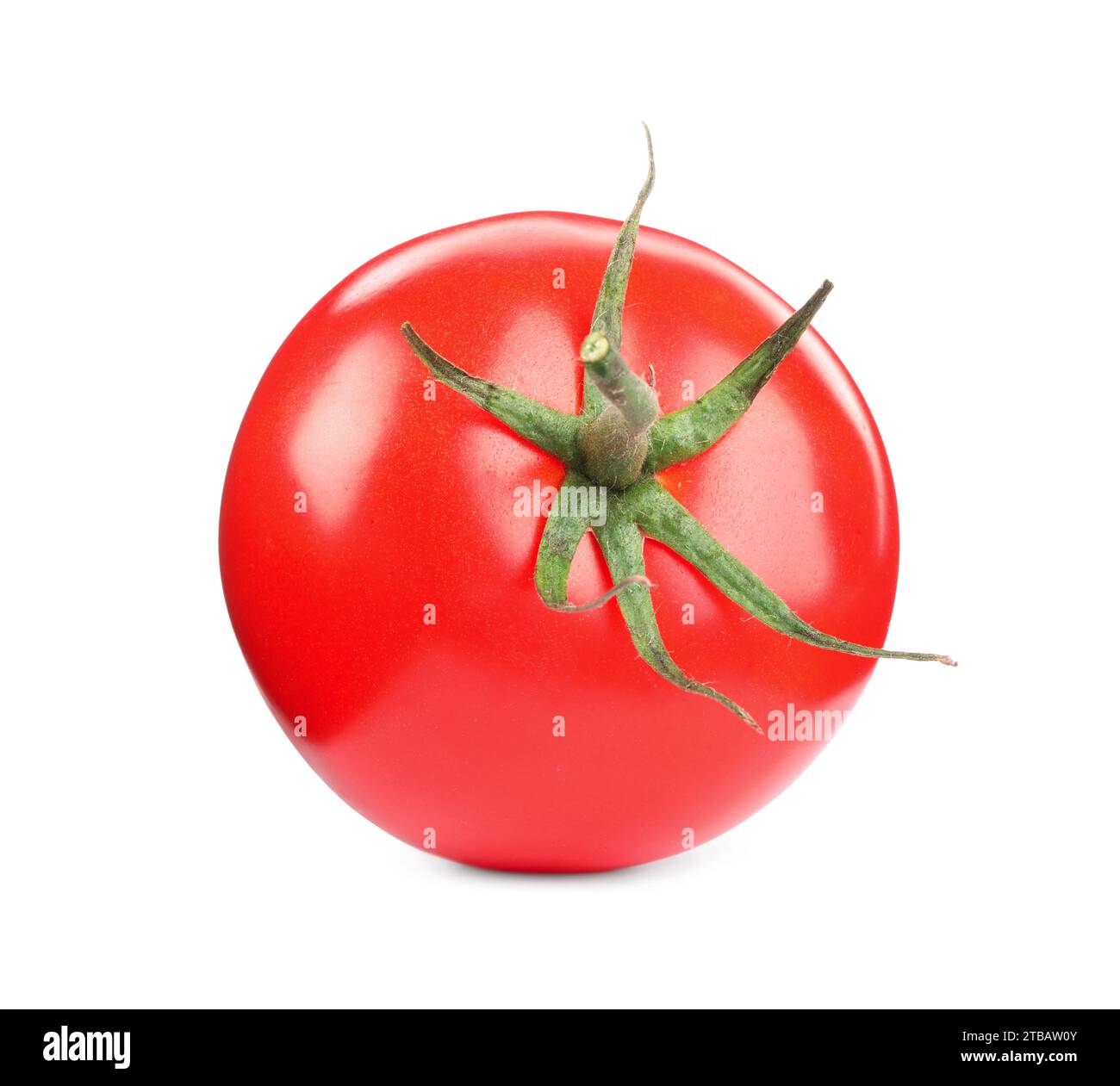 One red ripe tomato isolated on white Stock Photo - Alamy