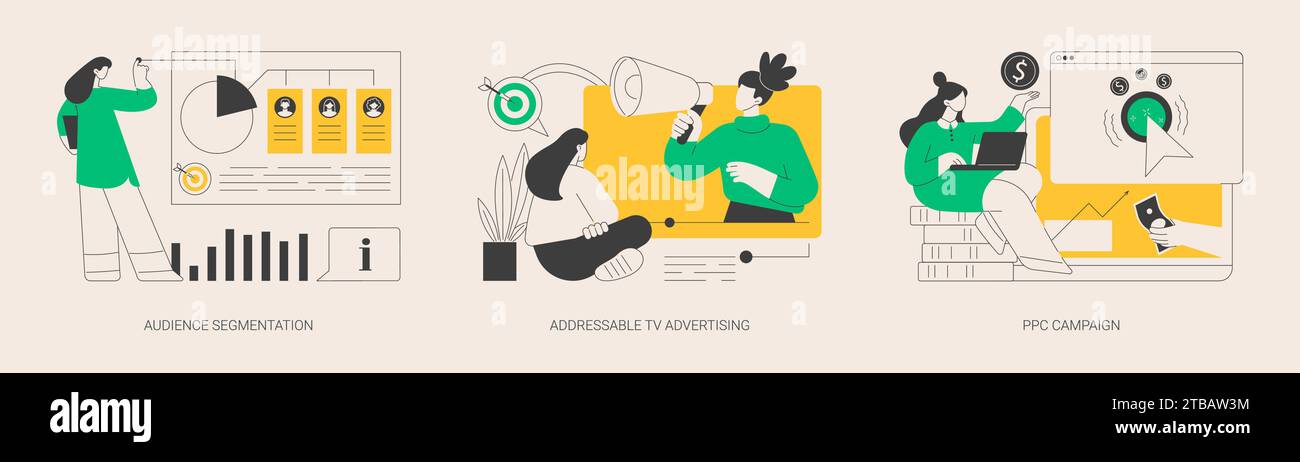 Digital ad campaign abstract concept vector illustrations Stock Vector ...