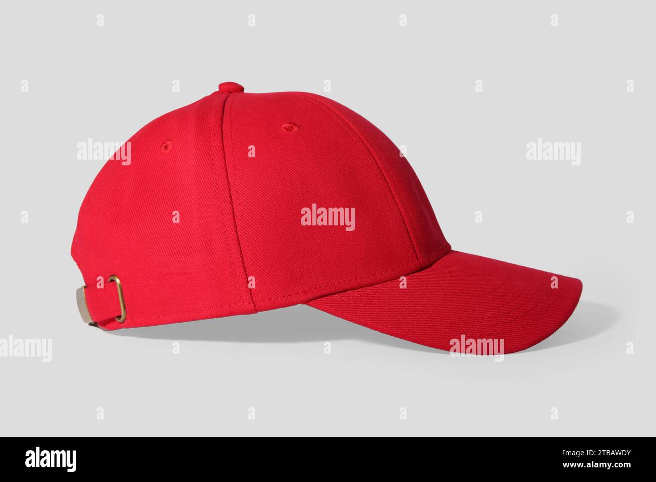 Stylish red baseball cap on white background Stock Photo - Alamy