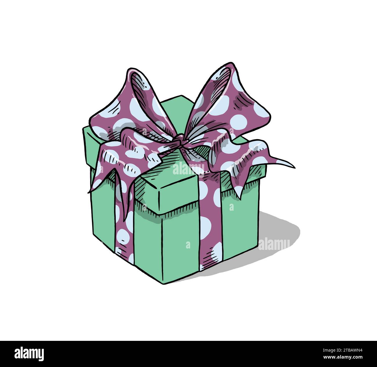 Gift Box With Ribbons Cartoon Doodle Vector Illustration Stock Vector ...