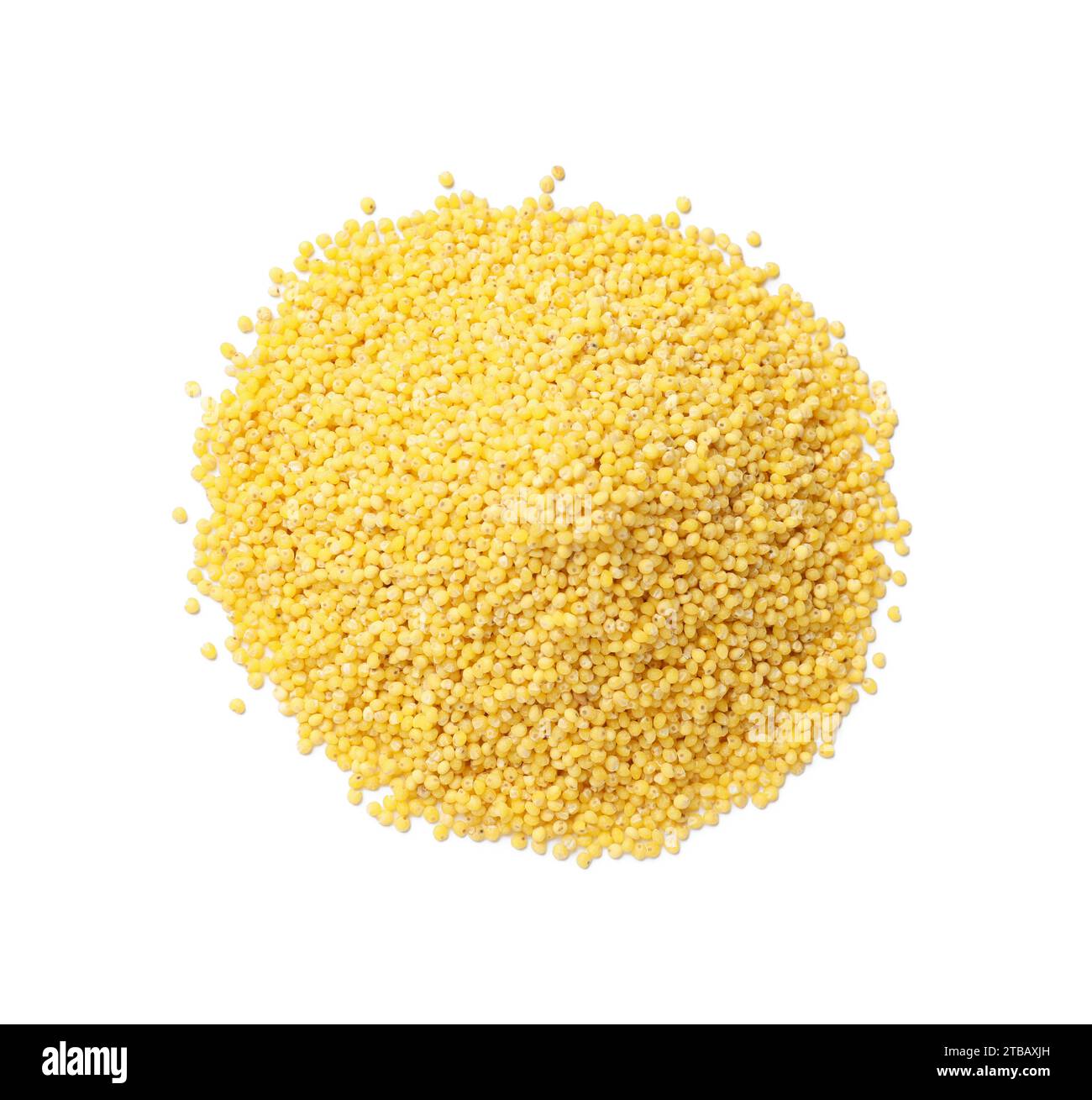 Pile of dry millet seeds isolated on white, top view Stock Photo - Alamy