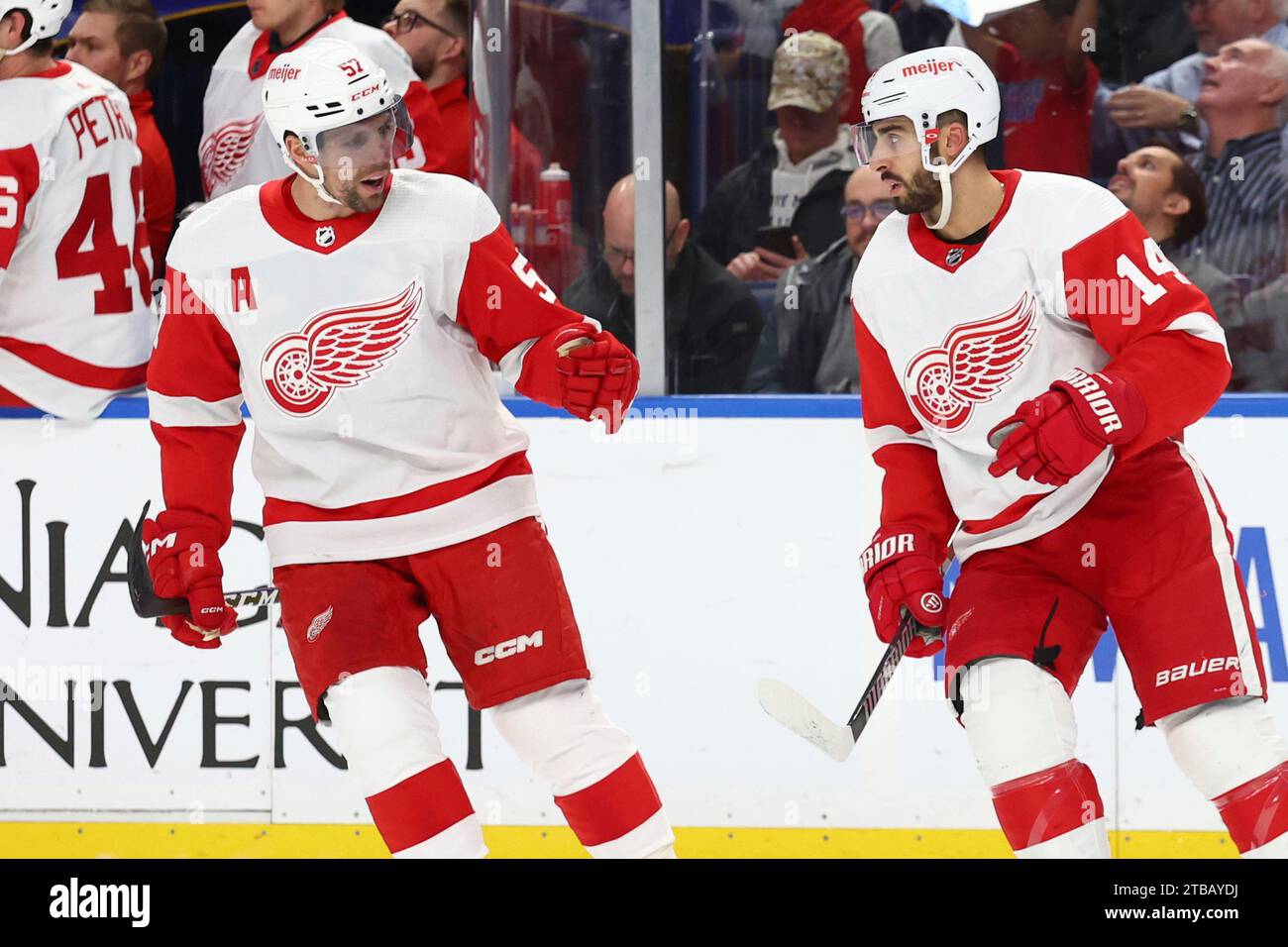 Detroit Red Wings center Robby Fabbri (14) celebrates his goal with ...