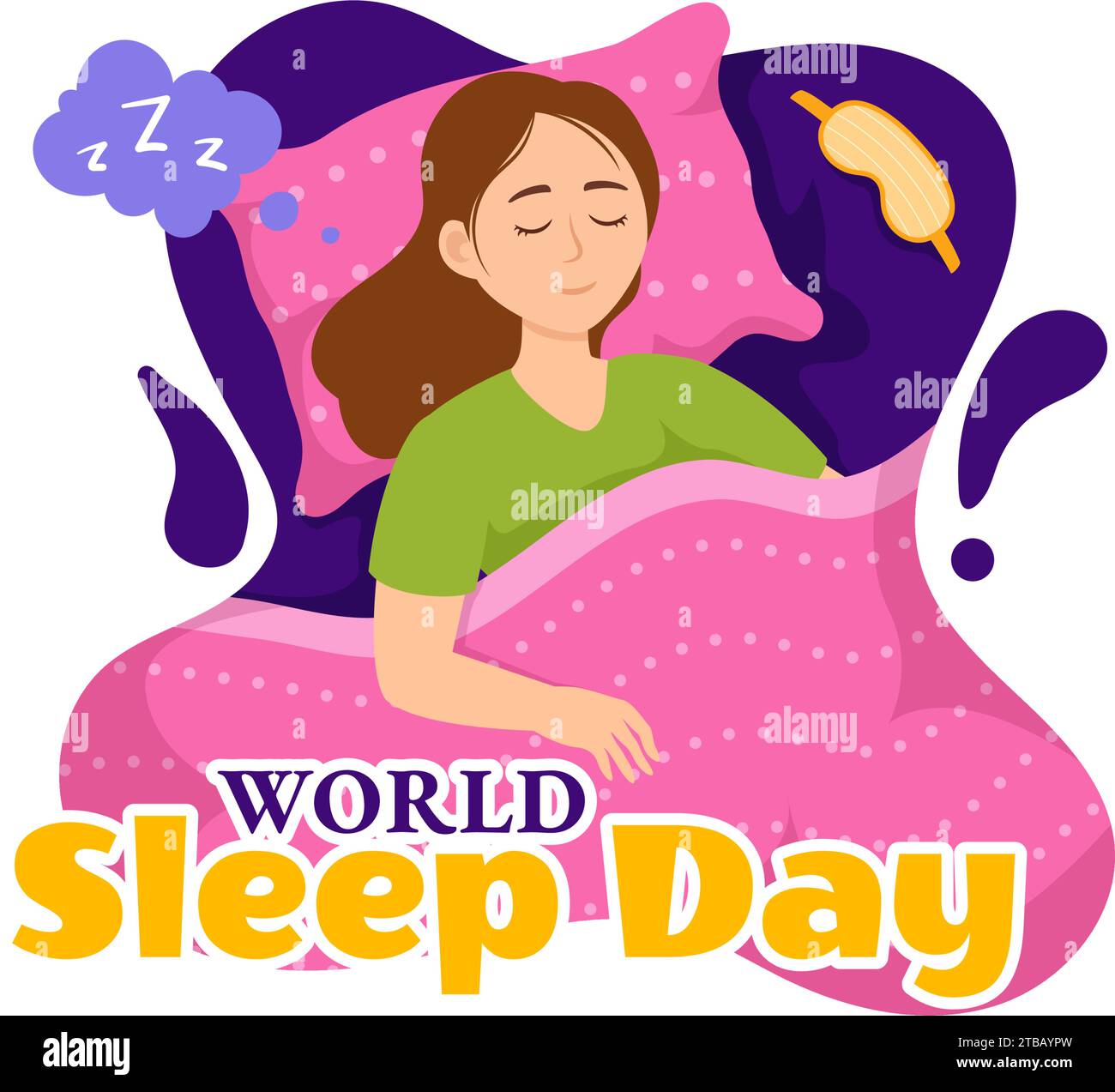 World Sleep Day Vector Illustration on March 15 with People Sleeping ...