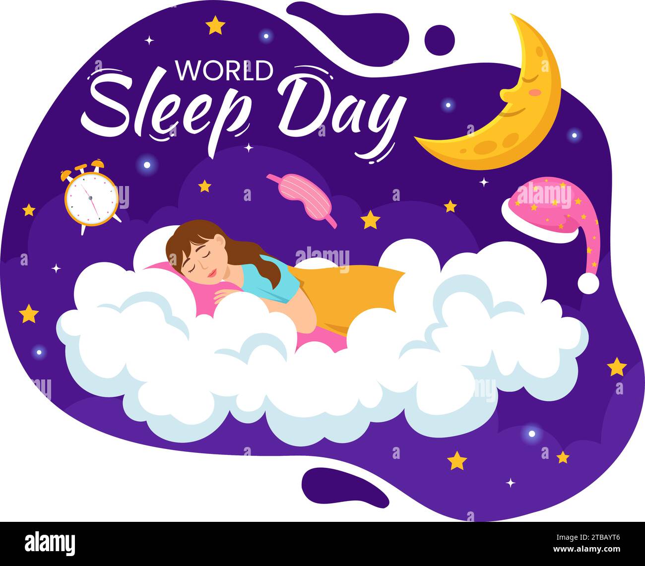 World Sleep Day Vector Illustration on March 15 with People Sleeping ...