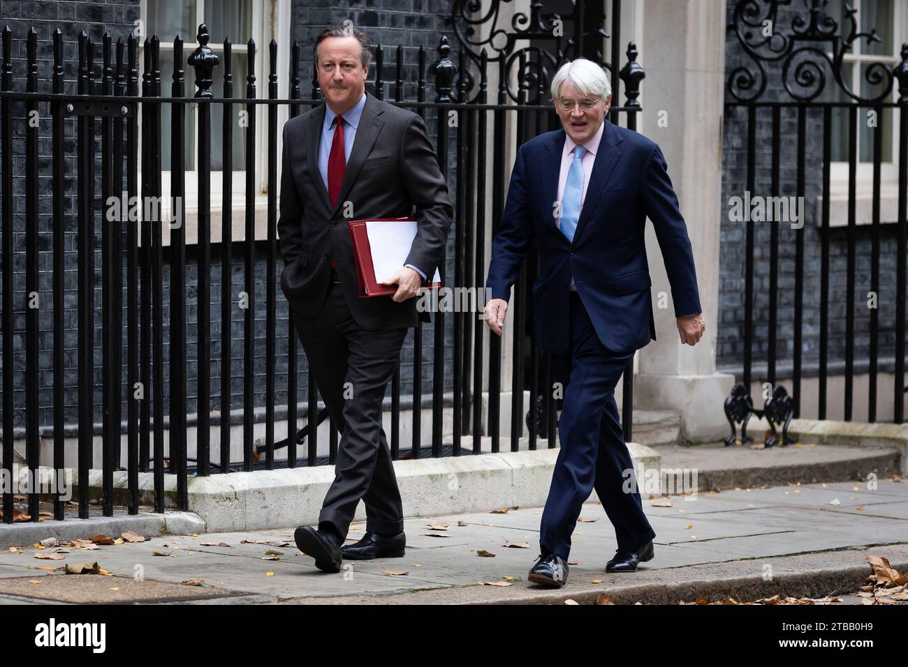 London, UK. 22nd Nov, 2023. Lord David Cameron and Andrew Mitchell ...
