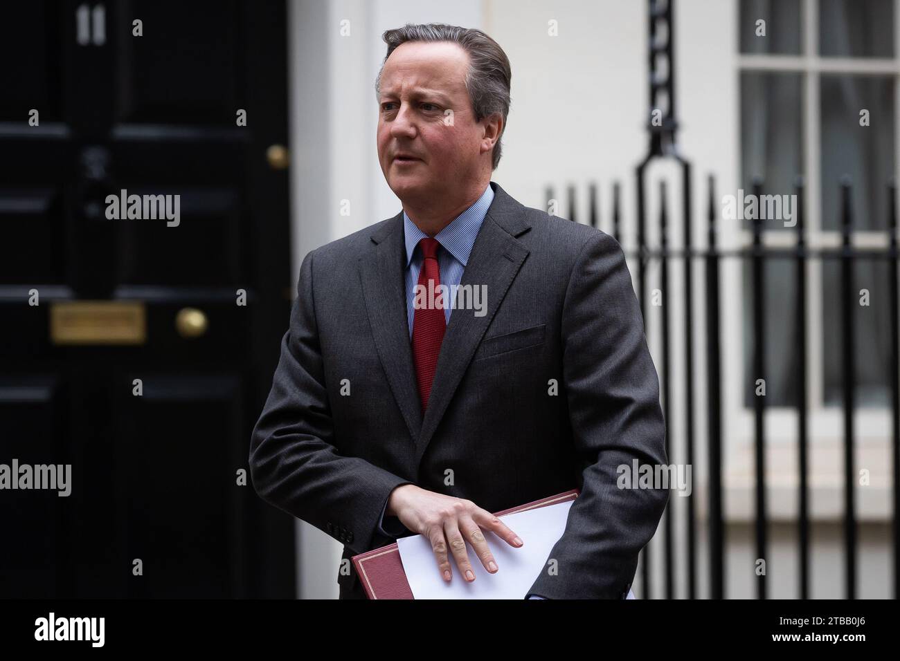 London, UK. 22nd Nov, 2023. Lord David Cameron leaves a cabinet meeting ...