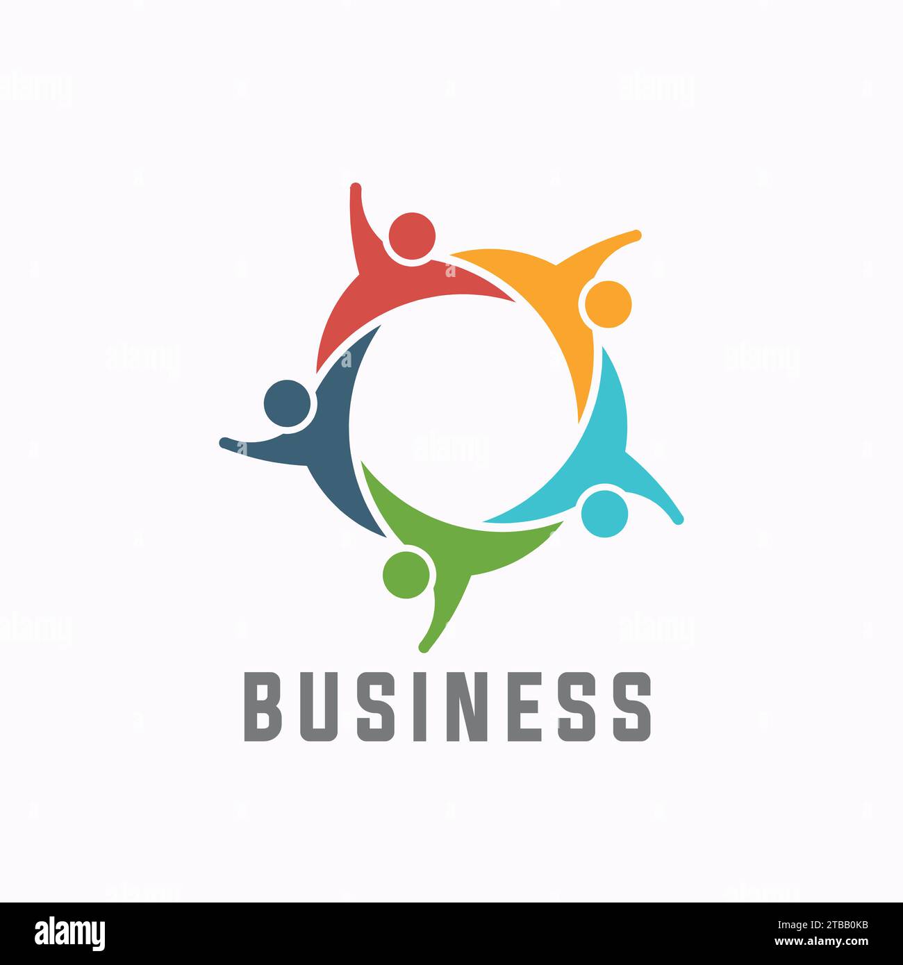 Iconic logo featuring five business persons celebrating together with ...