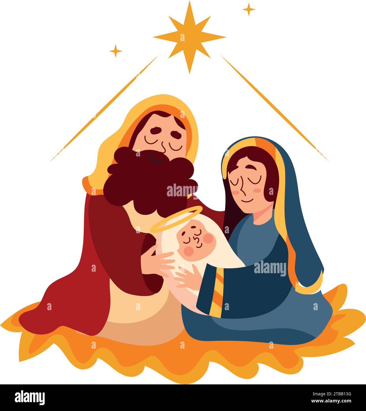 Christmas nativity scene isolated Stock Vector Images - Alamy