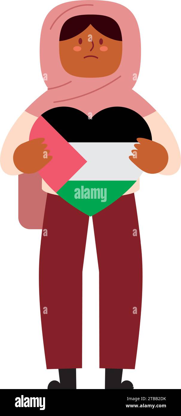 palestine save woman with flag vector isolated Stock Vector Image & Art ...