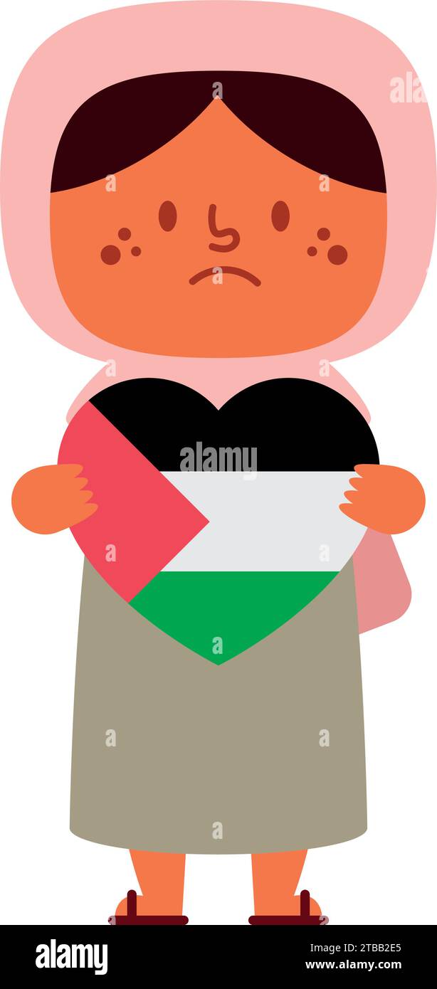 palestine save lady with flag vector isolated Stock Vector Image & Art ...