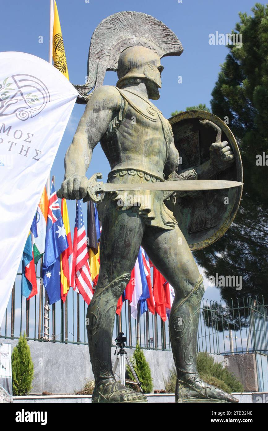 Statue of King Leonidas at Sparta, Peloponnese, Greece Stock Photo - Alamy