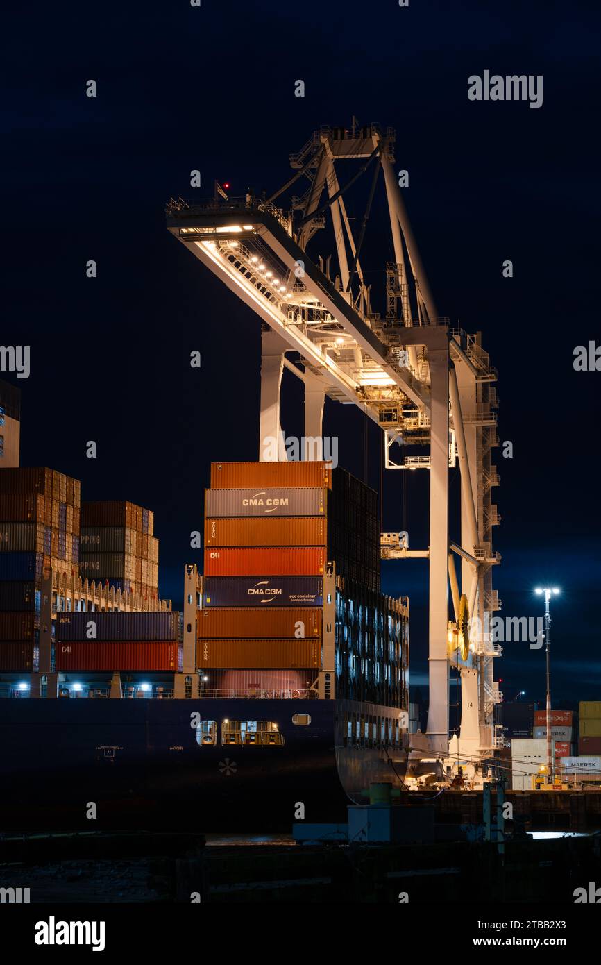 Seattle - November 20, 2023; CMA CGM Jean Gabriel container ship at ...