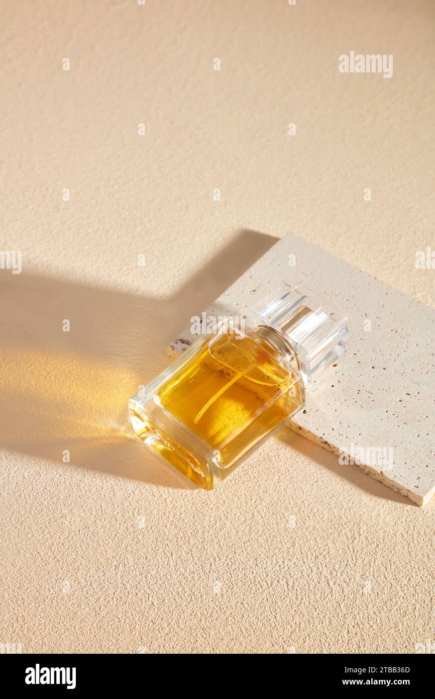 Photos for professional advertising with perfume products. A glass ...