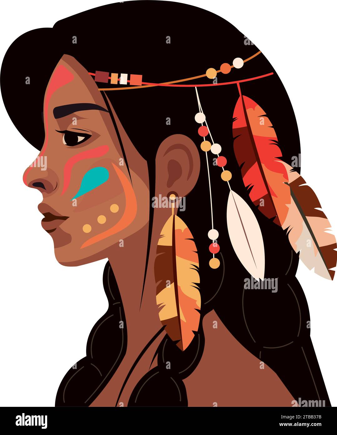 native american girl character Stock Vector Image & Art - Alamy