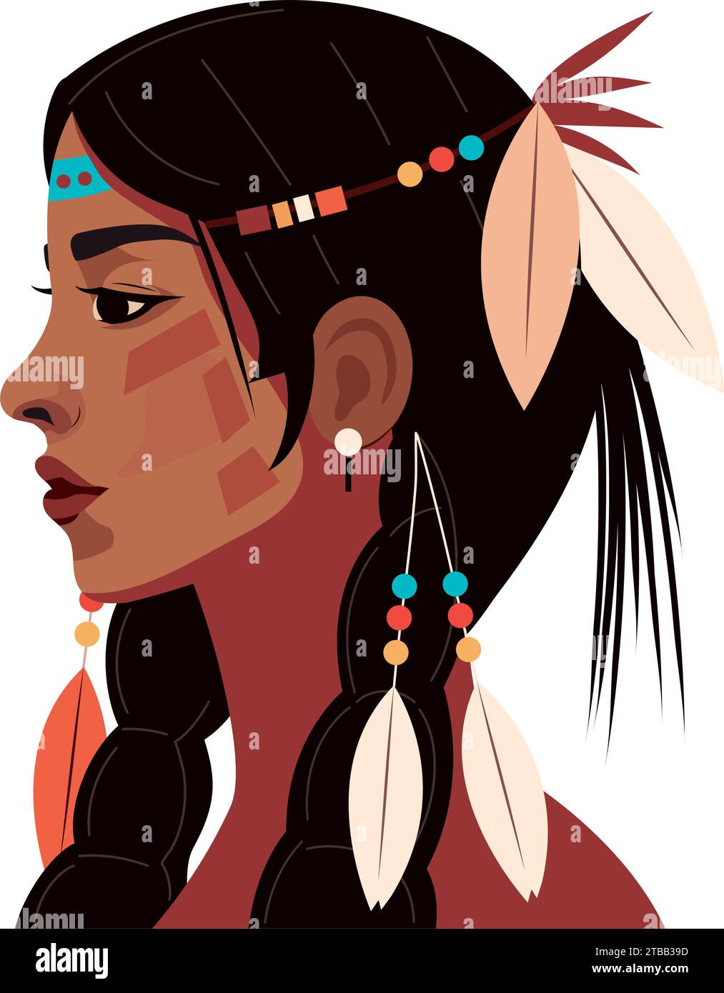native american girl profile Stock Vector Image & Art - Alamy