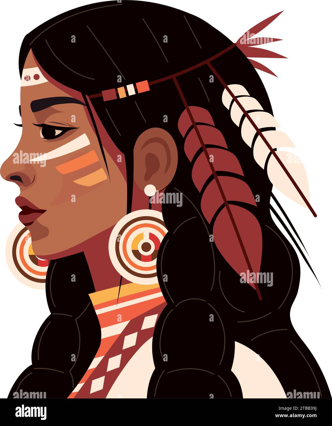 Indigenous native portrait paint Stock Vector Images - Alamy