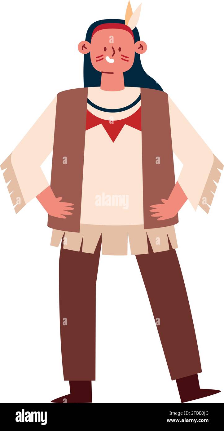 native american indian male vector isolated Stock Vector Image & Art ...