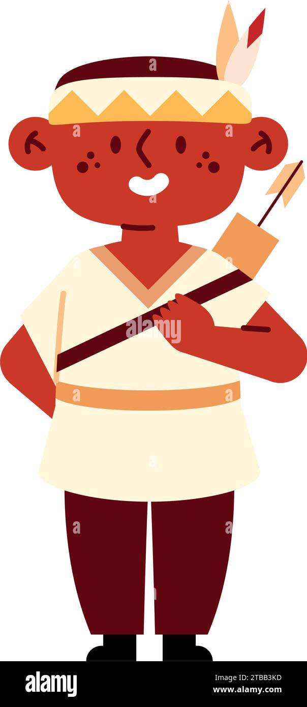American indian boy traditional dress Stock Vector Images - Alamy