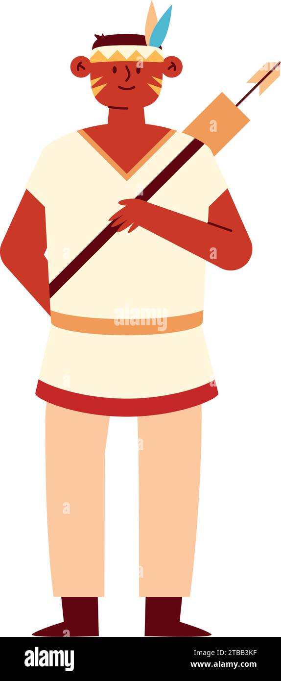 native american indian with weapon vector isolated Stock Vector Image ...